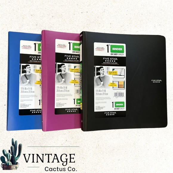 Five Star | Office | New Set Of 3 Five Star 3ring Plastic Binders ...